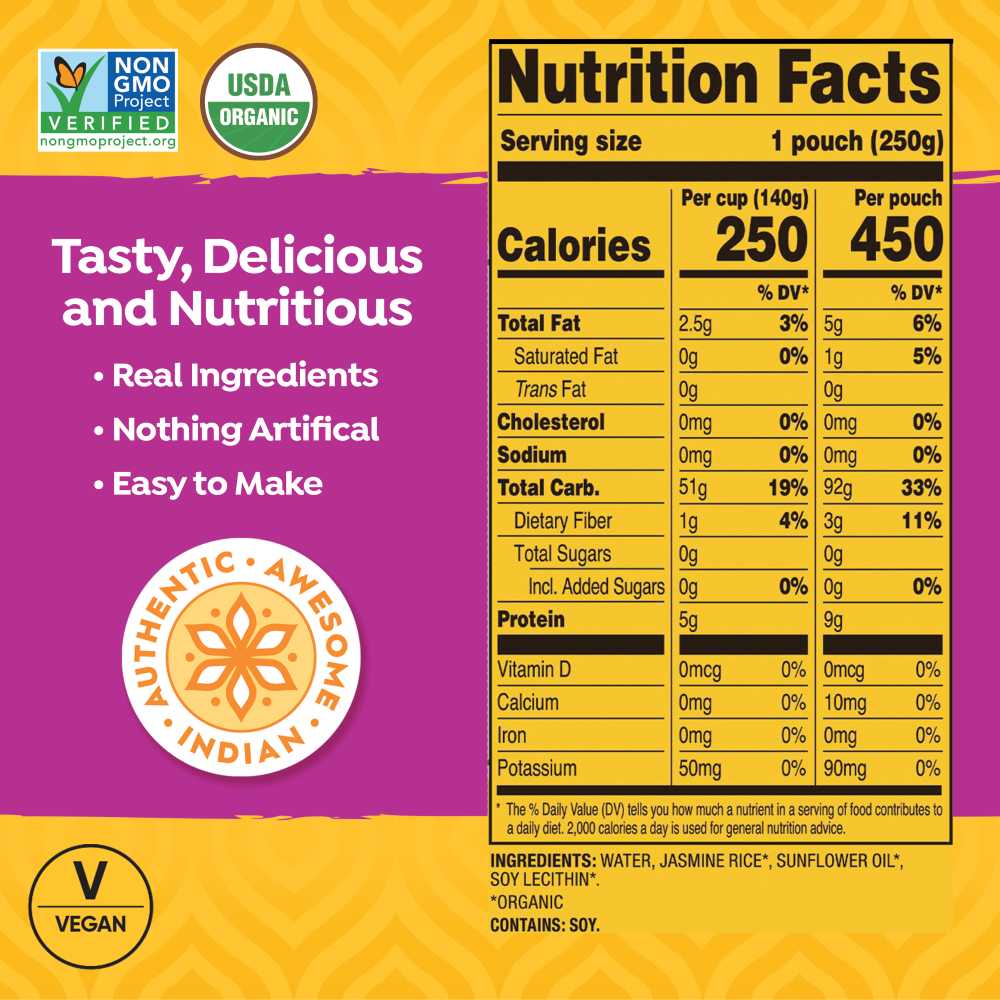 Organic Jasmine Rice - 6 pack | Tasty Bite | Tasty Bite